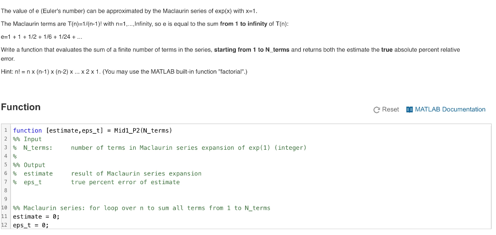 Solved The value of e (Euler's number) can be approximated | Chegg.com