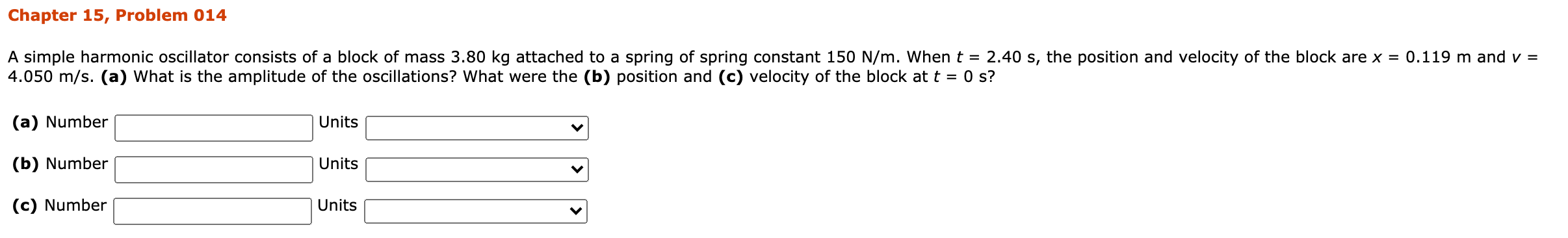 Solved Chapter 15, Problem 014 A simple harmonic oscillator | Chegg.com
