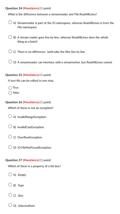 Solved Question 24 (Mandatory) (1 point) What is the | Chegg.com Solved Question 24 (Mandatory) (1 point) What is the | Chegg.com
