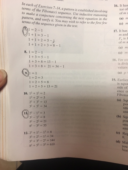Solved 16. It has In each of Exercises 7-14, a pattern is | Chegg.com