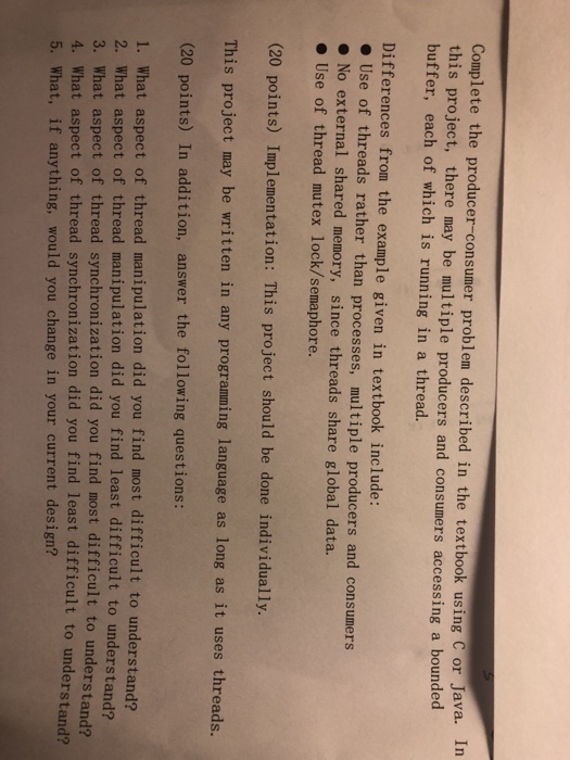 Solved Complete The Producer Consumer Problem Described In
