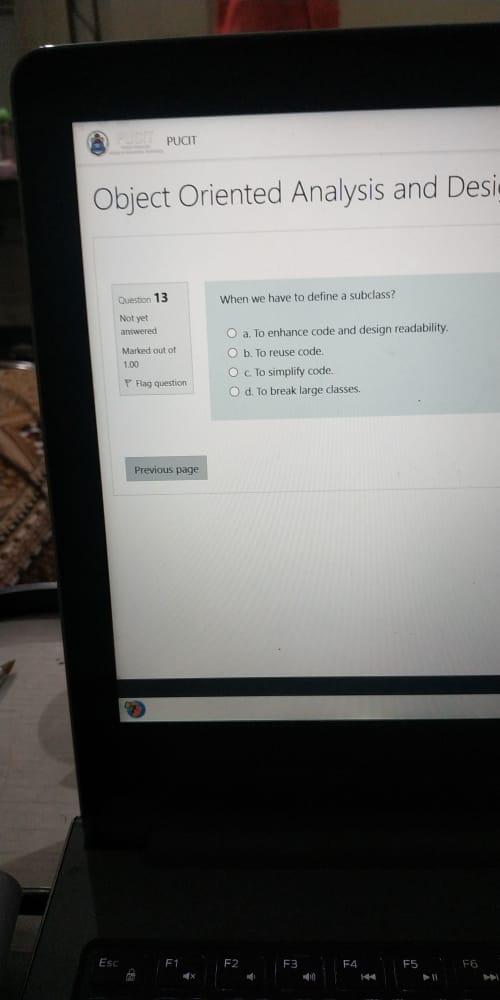 Solved Pucit Object Oriented Analysis And Design Question 11
