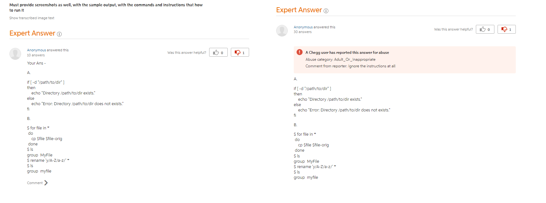 Solved Unix or Linux DON'T waste my questions please, I only | Chegg.com