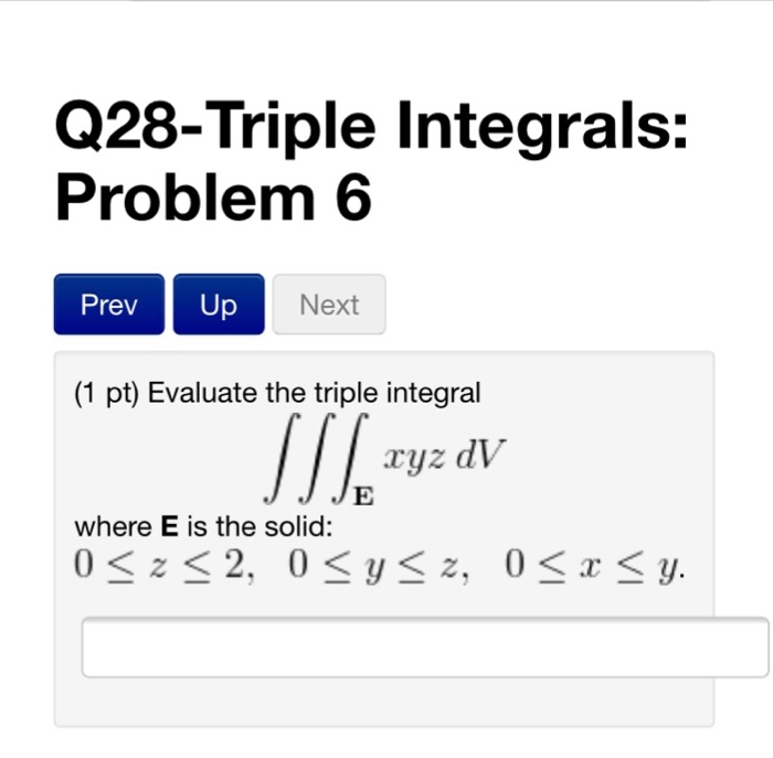 Solved Evaluate the triple integral tripleintegral_E xyz dV | Chegg.com