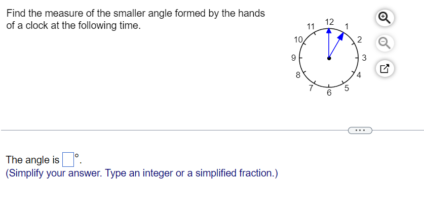 Solved Find the measure of the smaller angle formed by the | Chegg.com