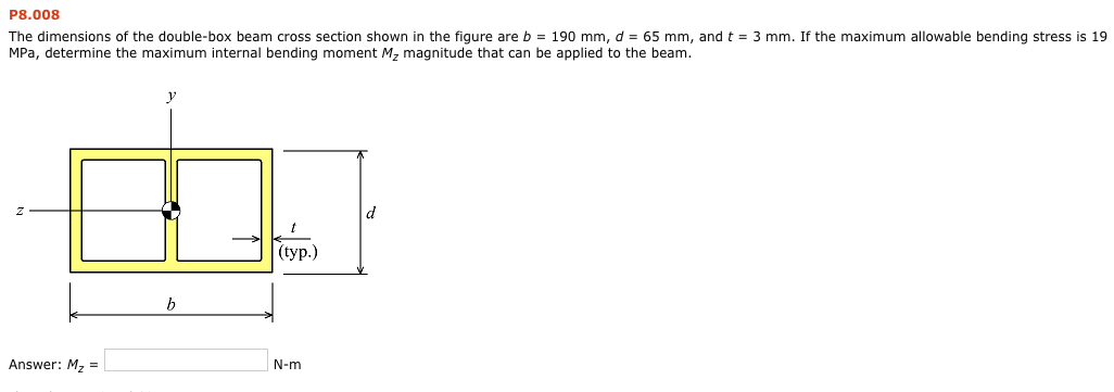 Solved P8.008 The dimensions of the double-box beam cross | Chegg.com