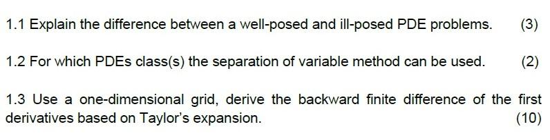 Solved 1.1 Explain the difference between a well-posed and | Chegg.com