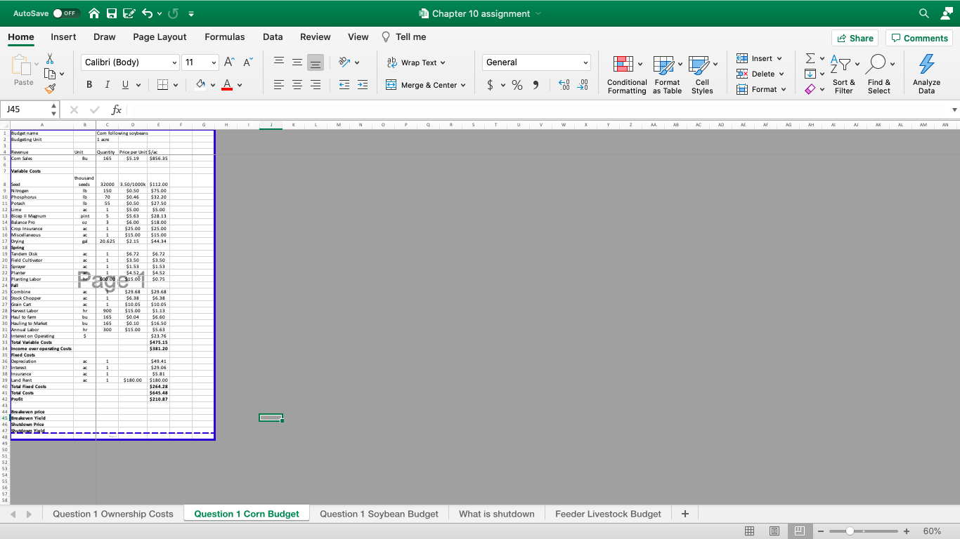 Solved What is the breakeven price, breakeven yield, | Chegg.com