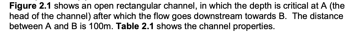Solved Figure 2.1 shows an open rectangular channel, in | Chegg.com