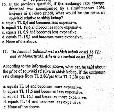 Solved 16. In the previous question, if the exchange rate | Chegg.com
