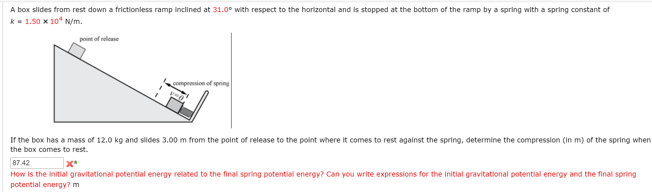 Solved A box slides from rest down a frictionless ramp | Chegg.com