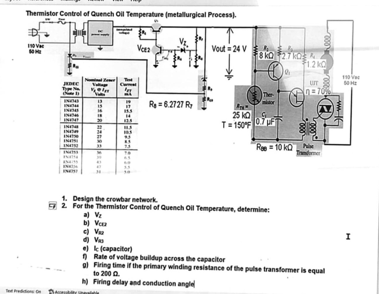 Solved Thermistor Control of ﻿Quench Oil Temperature | Chegg.com