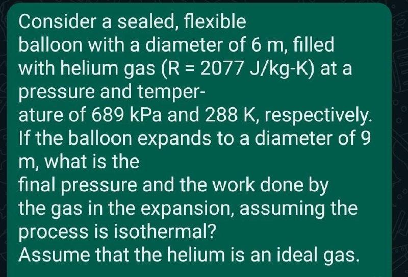 Solved a = Consider a sealed, flexible balloon with a | Chegg.com