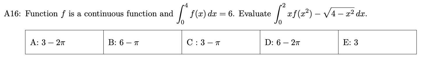 Solved 16: Function f is a continuous function and | Chegg.com