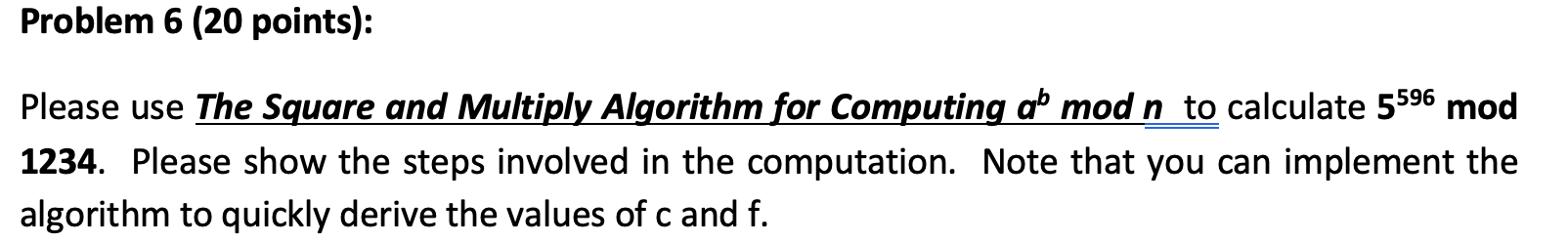 Solved Problem 6 (20 points): Please use The Square and | Chegg.com