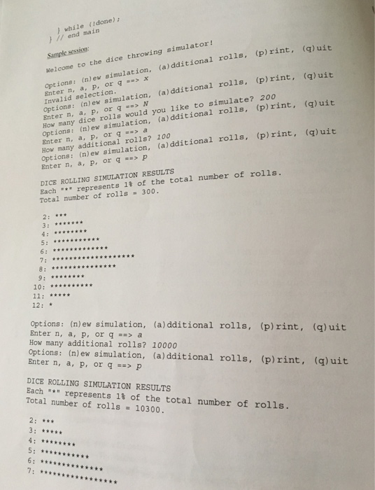 Solved [after §9.6-moderate Dice-Throwing Simulator : Write | Chegg.com