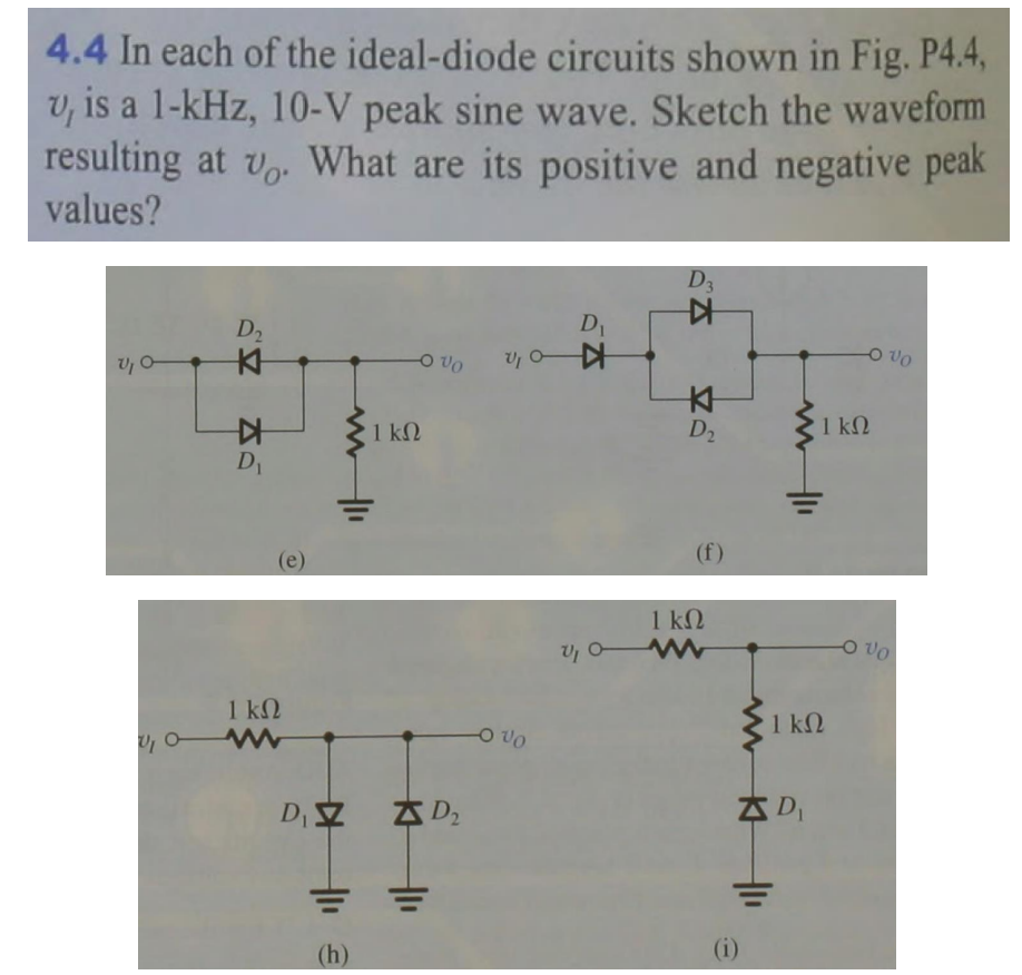 Solved 4.4 In each of the ideal-diode circuits shown in Fig. | Chegg.com