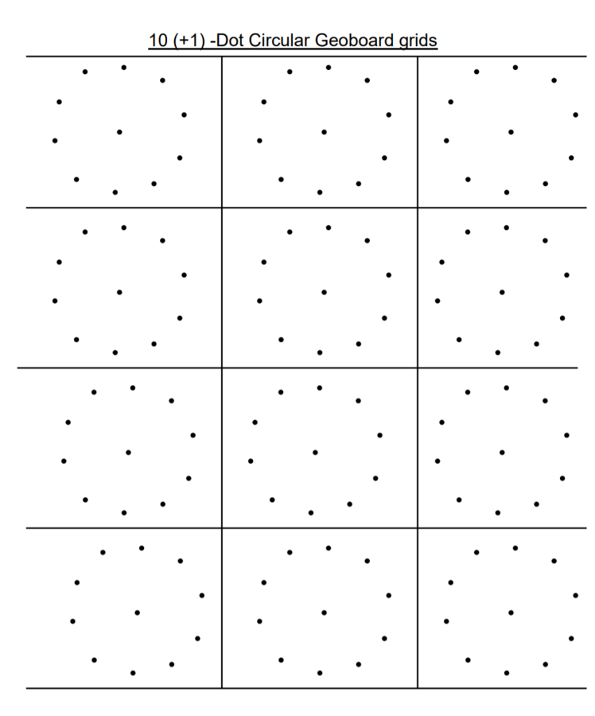 Solved using a circular 9, 10 and 12 pin geoboard which has | Chegg.com