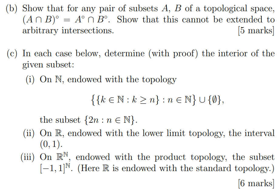 Solved (b) Show that for any pair of subsets A,B of a | Chegg.com