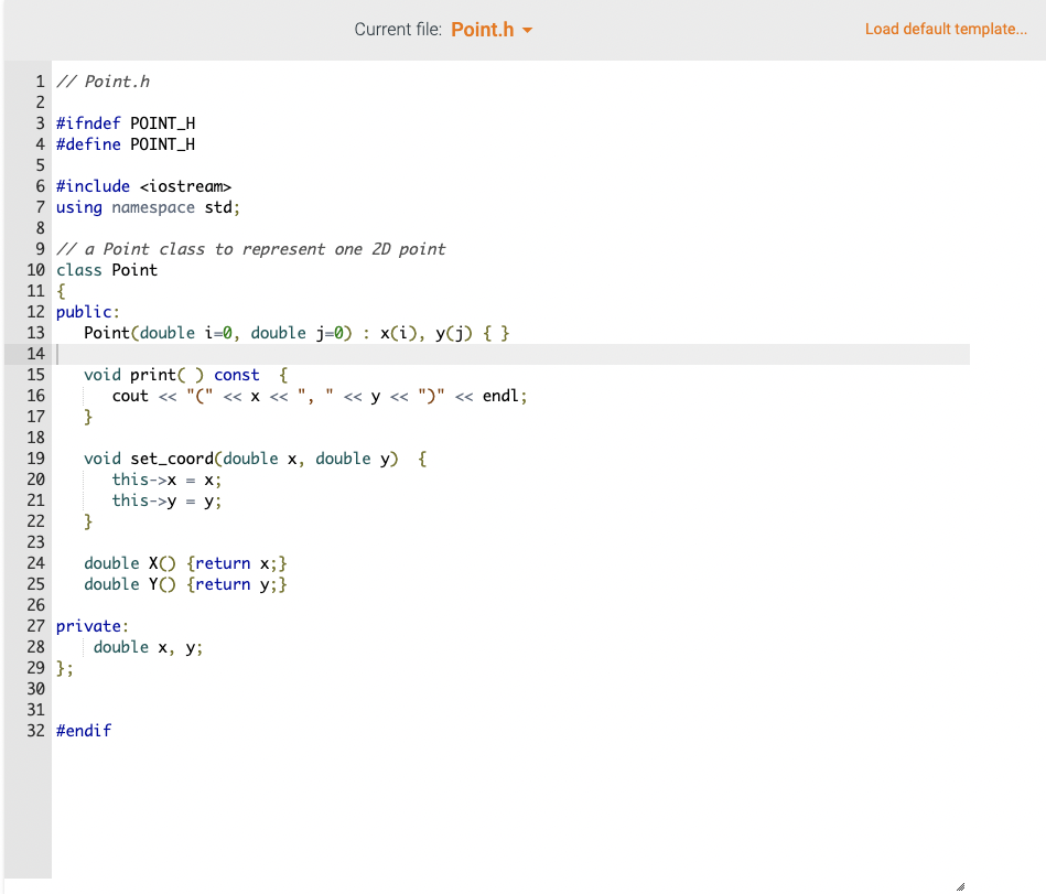 Solved Given the following class Point (you can also | Chegg.com