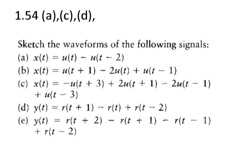 Solved Sketch the waveforms of the following signals: (a) | Chegg.com