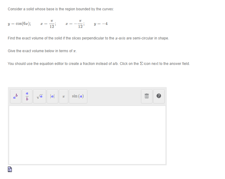 Solved Consider a solid whose base is the region bounded by | Chegg.com