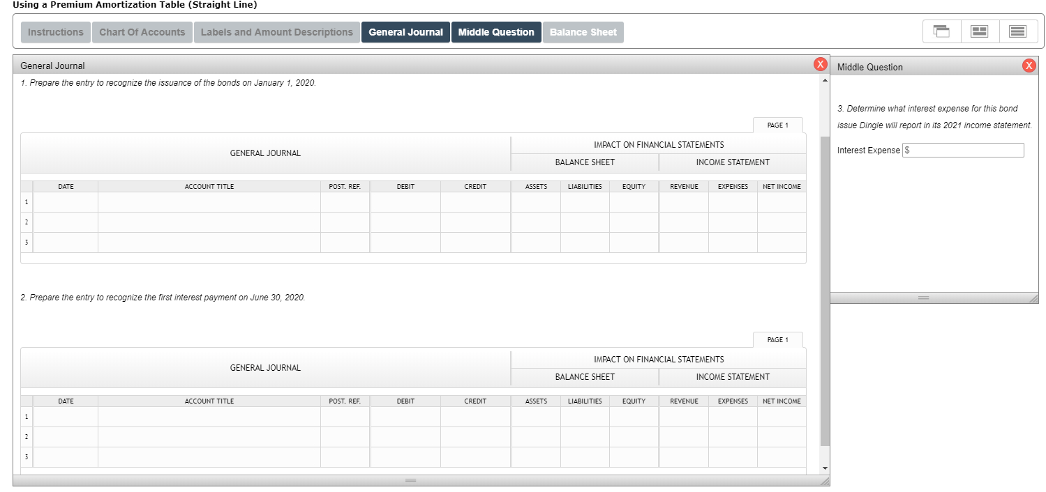 Solved Using a Premium Amortization Table (Straight Line) | Chegg.com