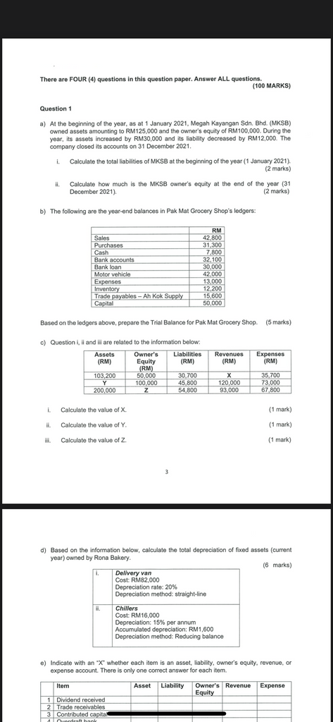 Solved There are FOUR (4) questions in this question paper. | Chegg.com