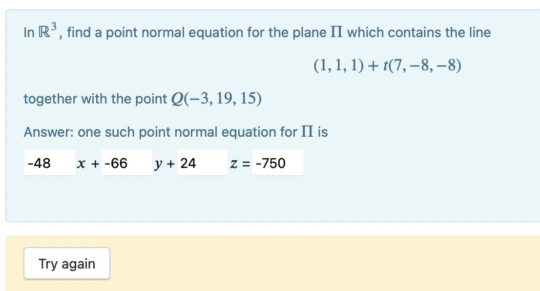 Solved In R3, find a point normal equation for the plane II | Chegg.com