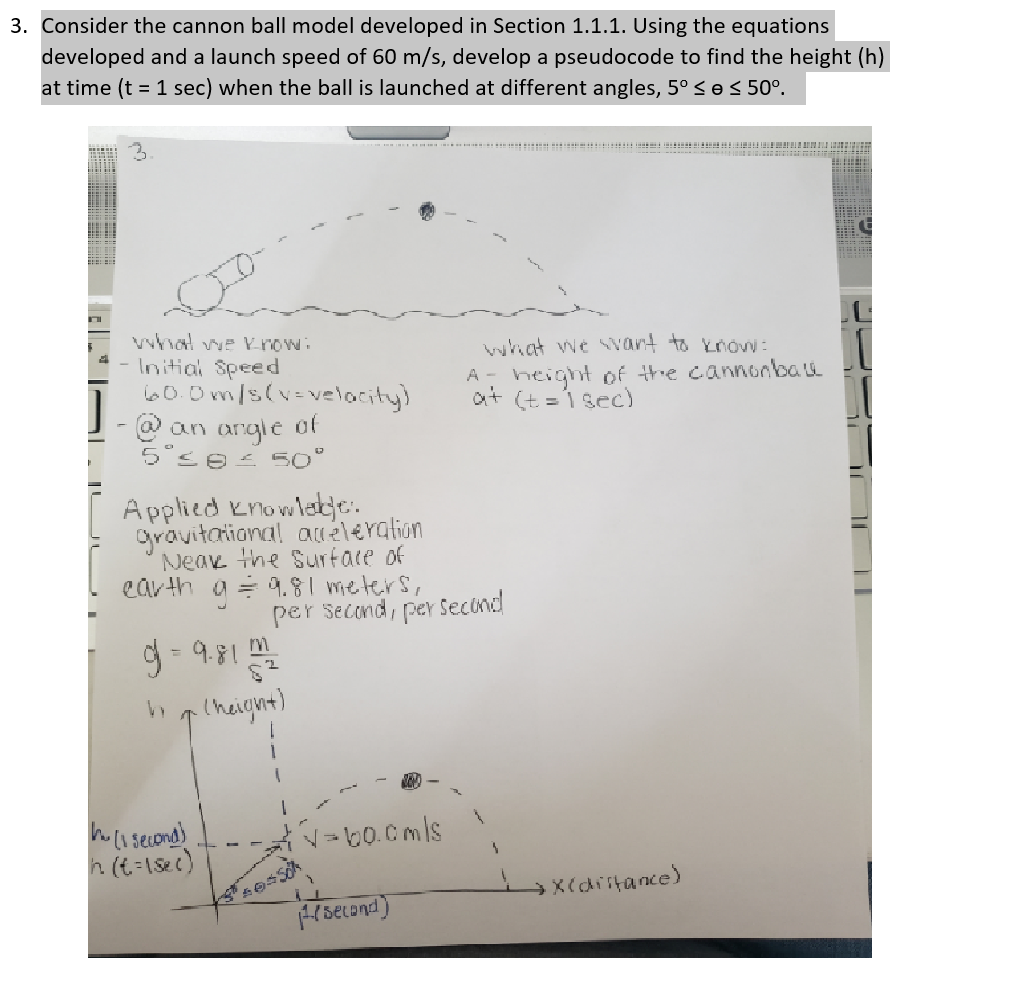 Solved Consider the cannon ball model developed in Section | Chegg.com