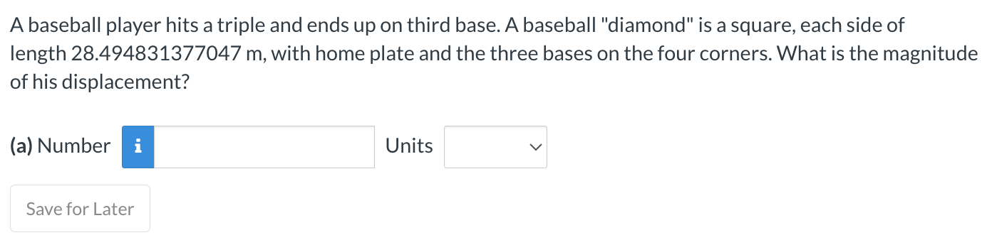 Solved A baseball player hits a triple and ends up on third | Chegg.com