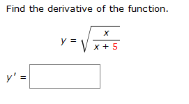 Solved Find the derivative of the function. y = square | Chegg.com