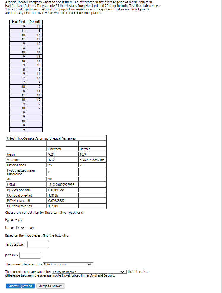Solved A movie theater company wants to see if there is a | Chegg.com