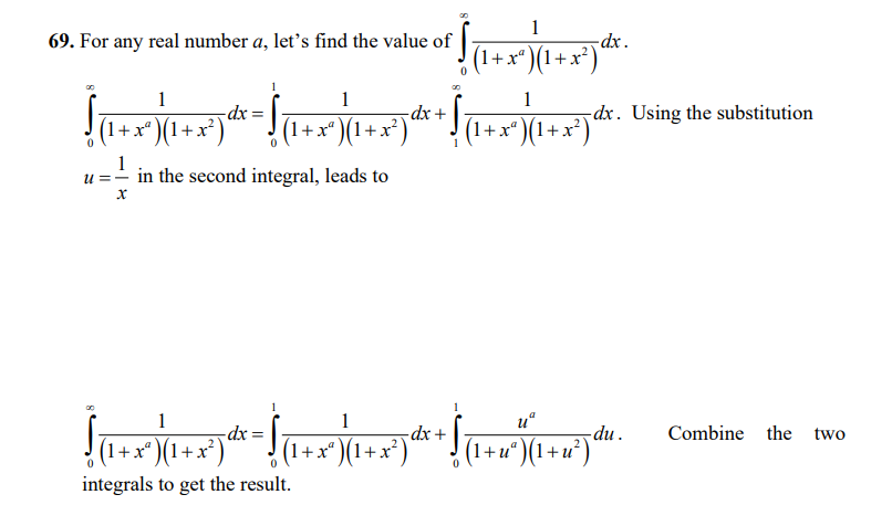 Solved For any real number a, let's find the value of | Chegg.com