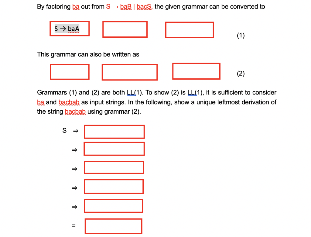 4. Use left-factoring to find an equivalent LL(k) | Chegg.com
