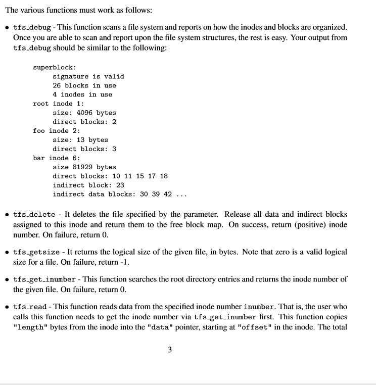 In this project, you will implement a tiny file | Chegg.com