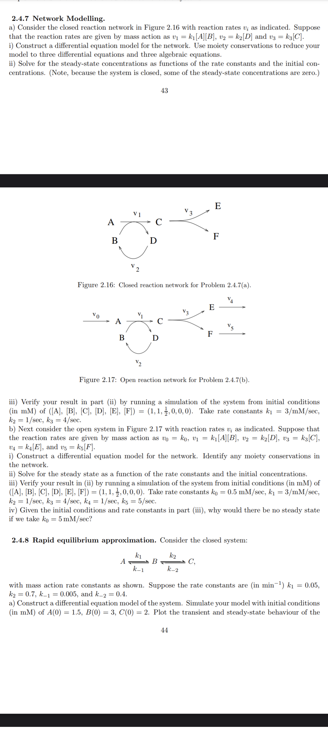2.4.7 Network Modelling. a) Consider the closed | Chegg.com