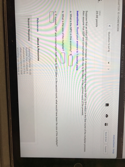 Solved Suppose that an initial $10 billion increase in | Chegg.com