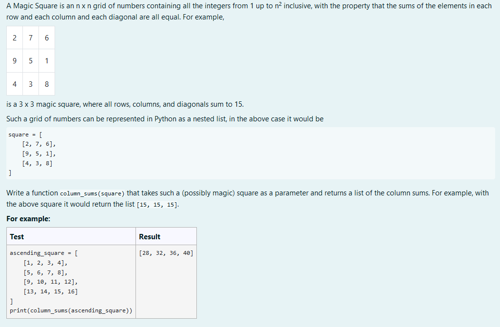 Solved this is in python 3 under the "processing nested | Chegg.com