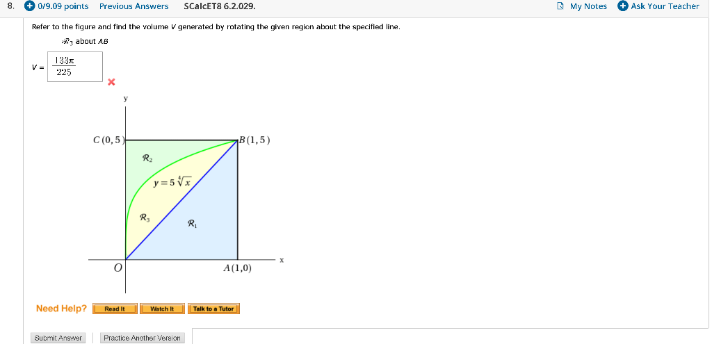 Solved Refer to the figure and find the volume V generated | Chegg.com