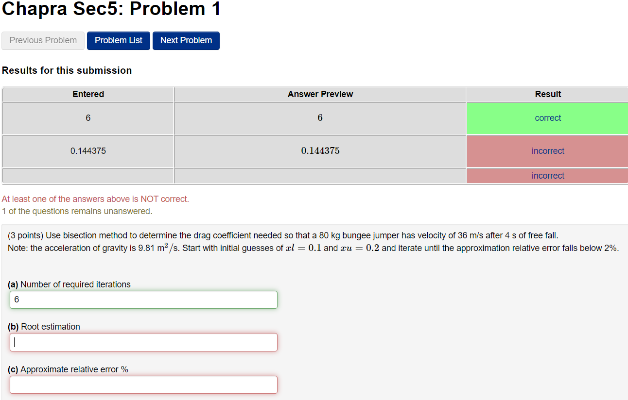 Solved Chapra Sec5: Problem 1 Previous Problem Problem List | Chegg.com