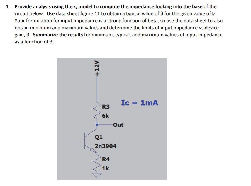 Solved 1. Provide analysis using the re model to compute the | Chegg.com