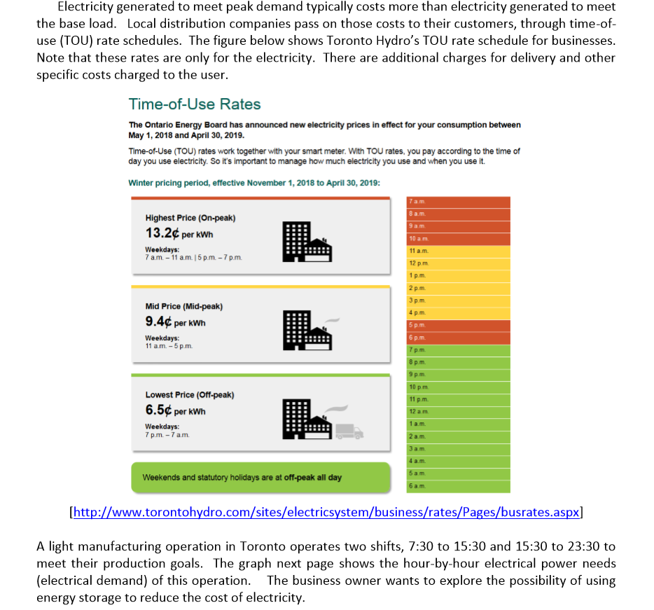 Electricity generated to meet peak demand typically | Chegg.com