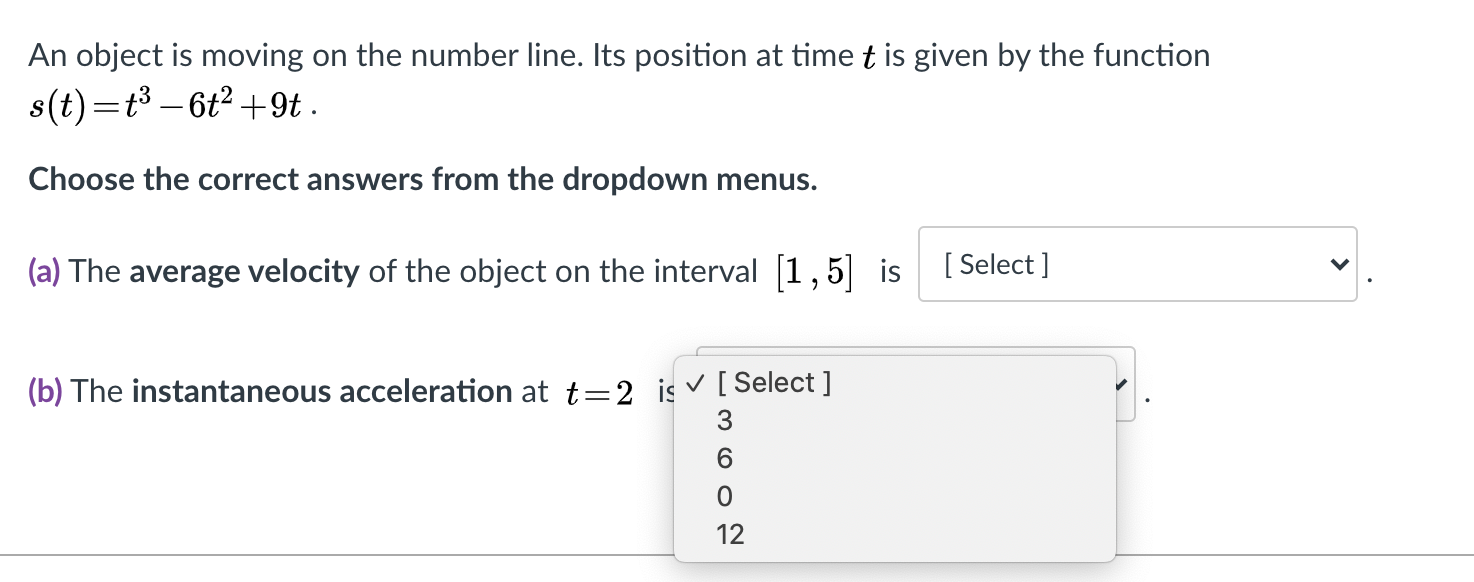 Solved An object is moving on the number line. Its position | Chegg.com