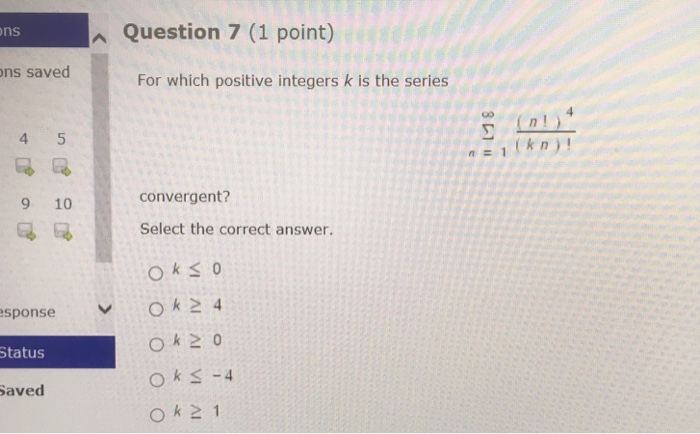 Solved For which positive integers k is the series | Chegg.com
