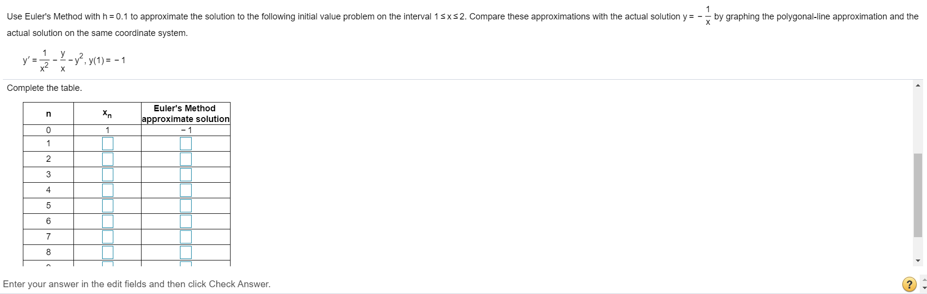 Solved Use Euler's Method with h=0.1 to approximate the | Chegg.com