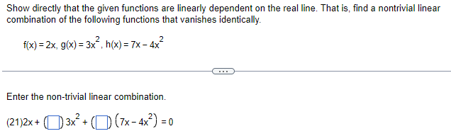 Solved Enter the non-trivial linear | Chegg.com