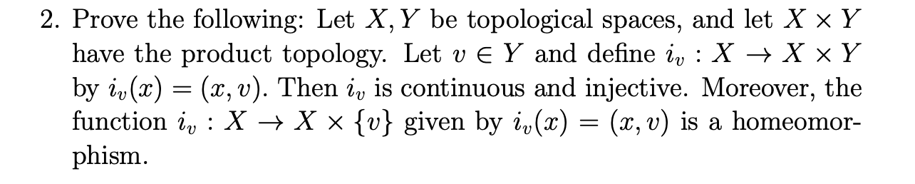 Solved 2. Prove the following: Let X, Y be topological | Chegg.com