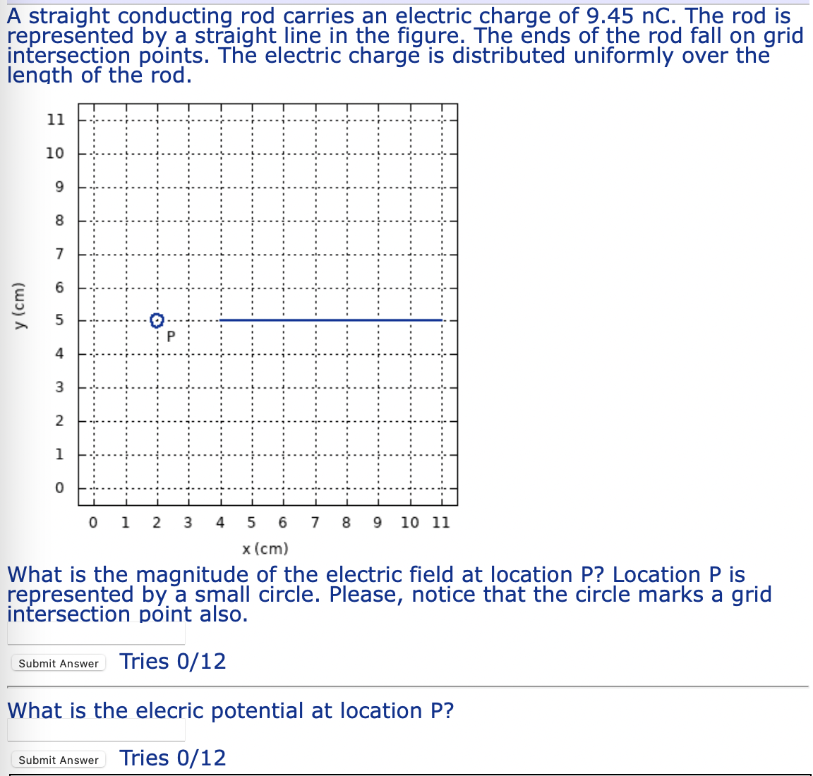 Solved A straight conducting rod carries an electric charge | Chegg.com