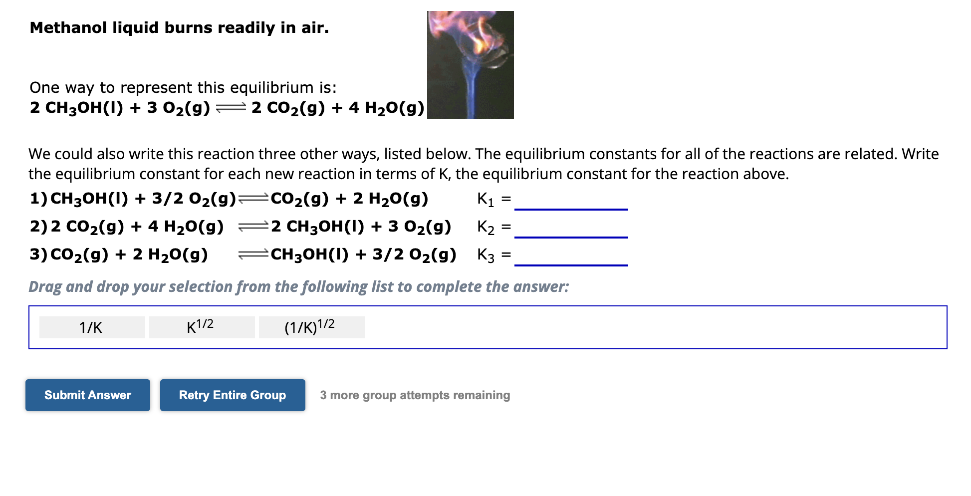 Solved Methanol liquid burns readily in air. One way to | Chegg.com